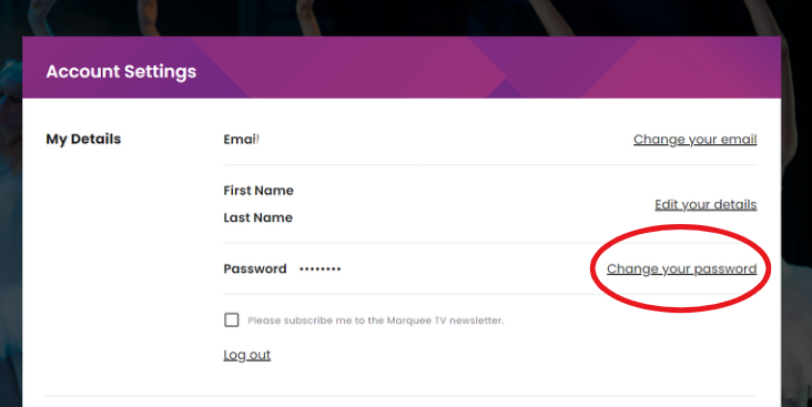 How to Change Your Password – Marquee Arts